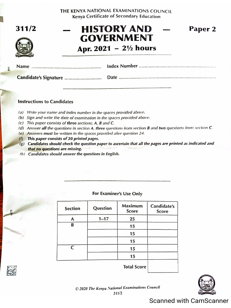 2020 Paper 2 | PDF