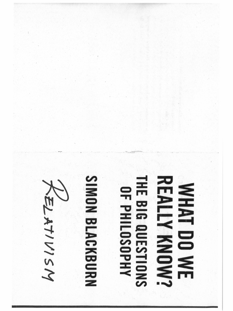 What Do We Really Know - Blackburn | PDF