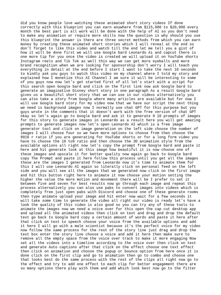 Animated Short Stories Blueprint - Make $15KMonth | PDF | You Tube