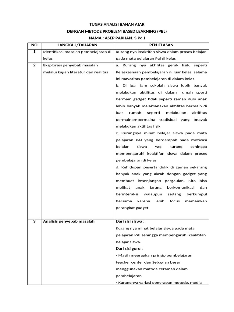 Tugas PBL Asep Parhan PPG Modul 1 | PDF