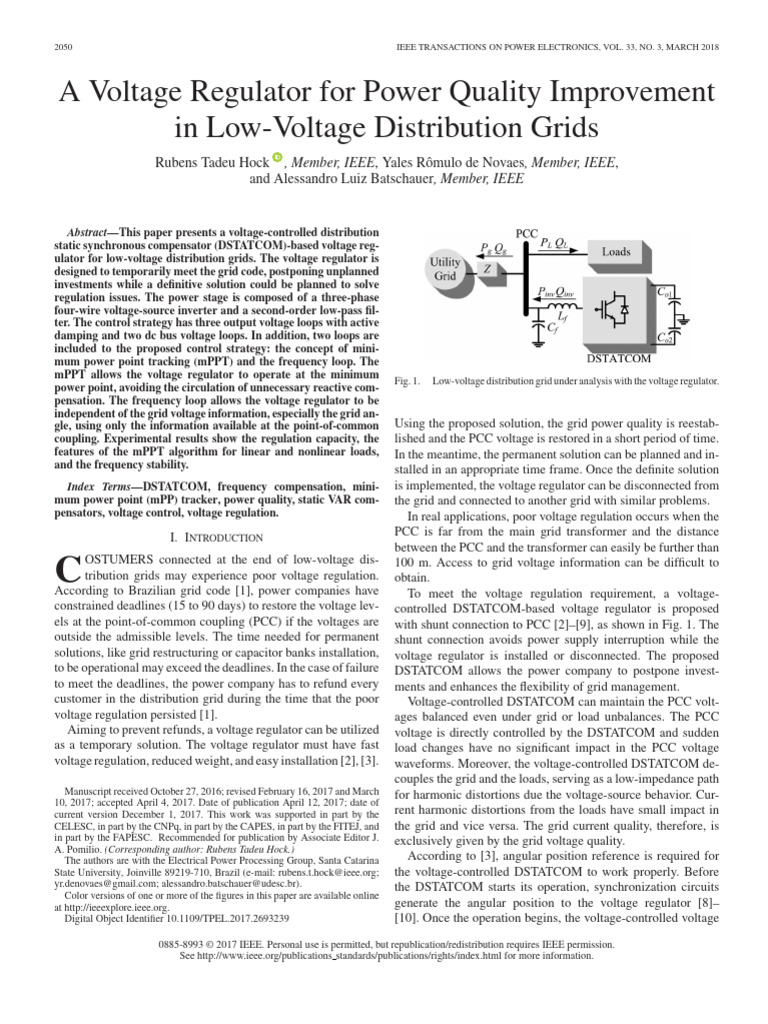 A Voltage Regulator for Power Quality Improvement in Low-Voltage ...