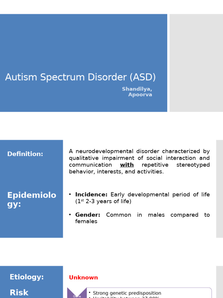 Autism Spectrum Disorder (ASD) : Shandilya, Apoorva | PDF | Autism ...