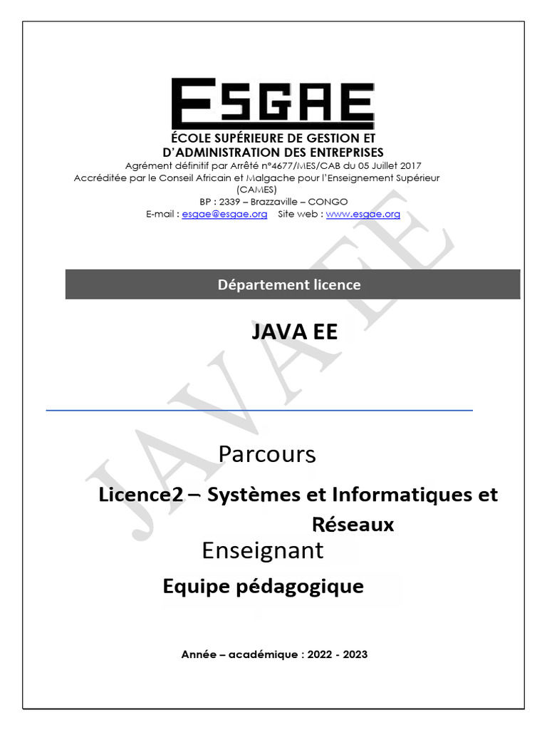 GL Java-Ee | PDF | Java (Langage de programmation) | Internet