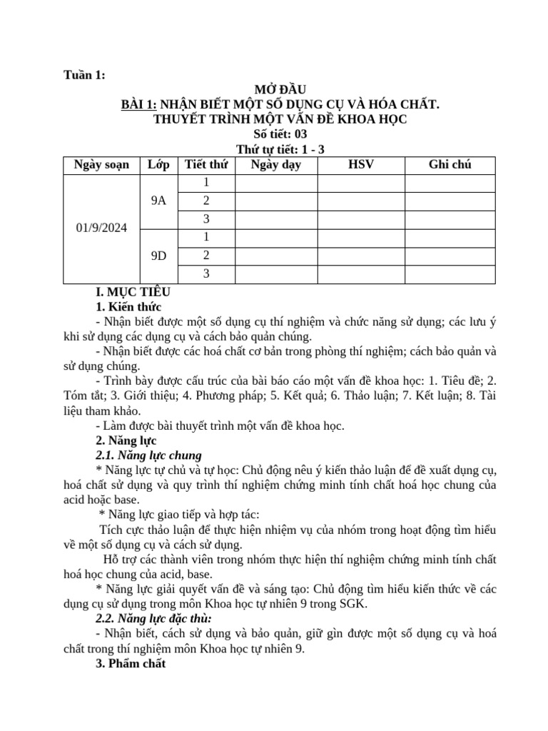 Lý 9 - Bài 1 | PDF