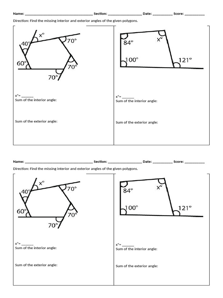 Exterior and Interior Angle | PDF | Teaching Methods & Materials | Art