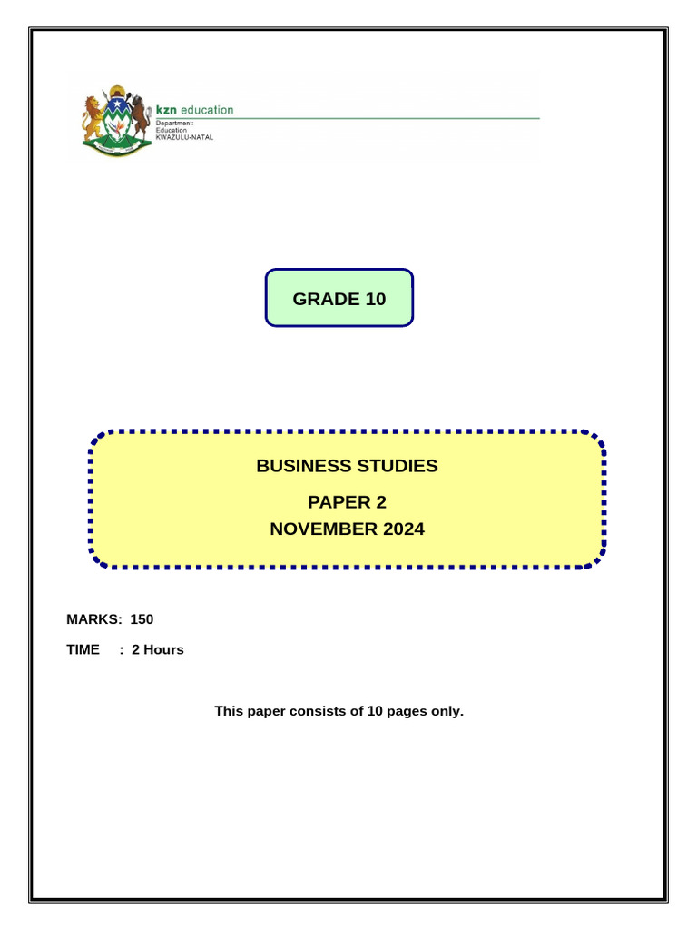 Final p2 QP Exam Grade 10 2024 Simelane M.M.N. | PDF | Creativity ...