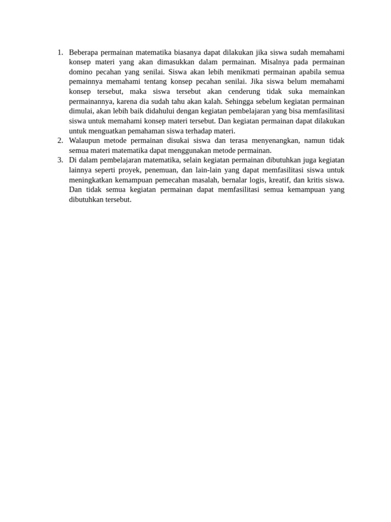 Alasan Metode Permainan Tidak Bisa Dijadikan Metode Utama Pembelajaran ...