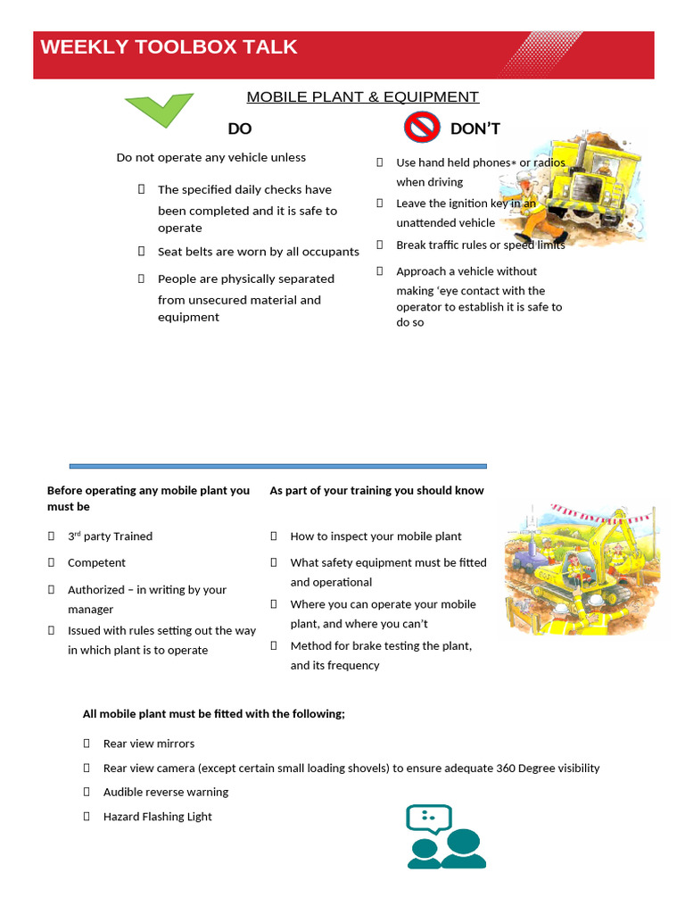 Mobile Plant Safety Guidelines | PDF | Occupational Safety And Health ...