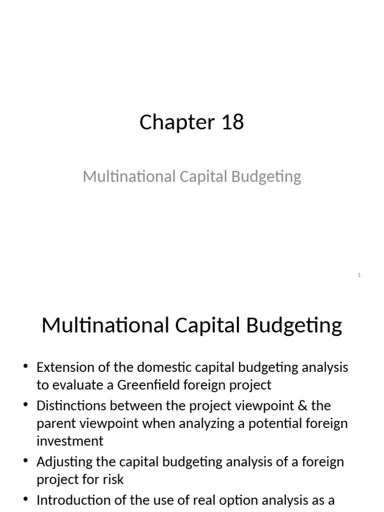 Chapter 18 Multinational Capital Budgeting | PDF | Capital Budgeting ...
