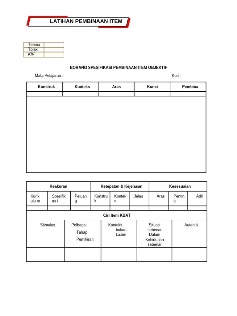 template borang拟题 | PDF