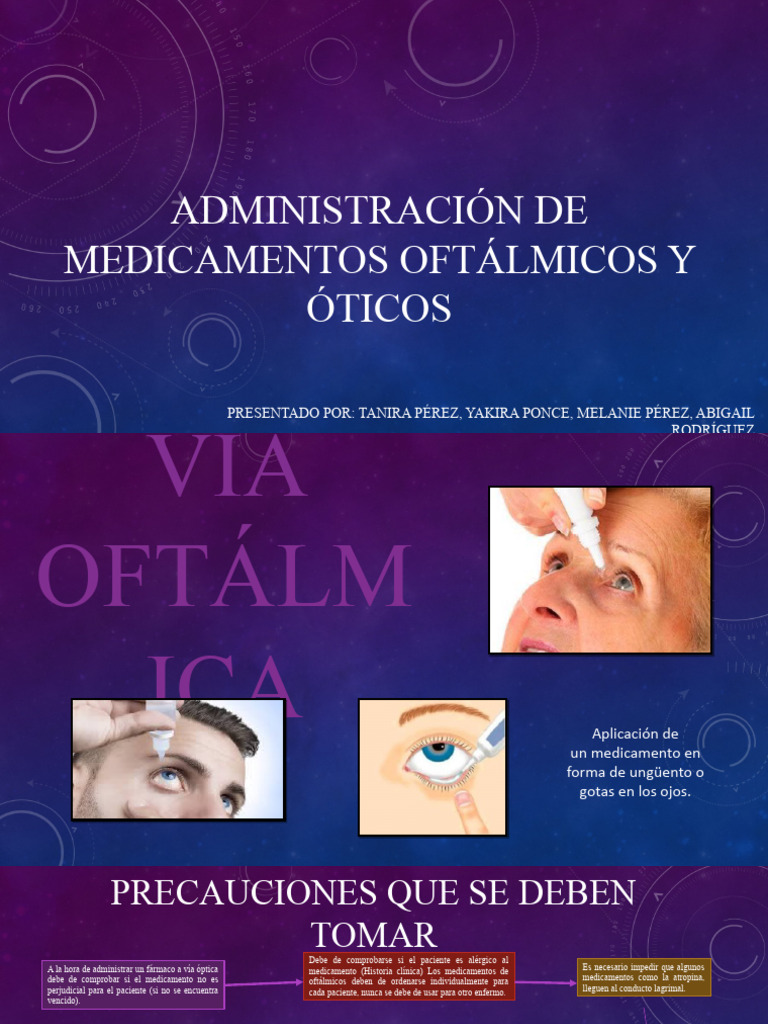 Administracion de Medicamentos Oftalmicos y Oticos | PDF | Medicamentos ...