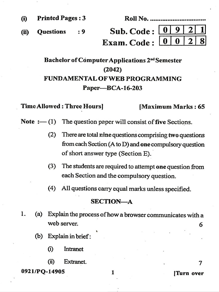 BCA - 2nd Sem - June 2022 | PDF