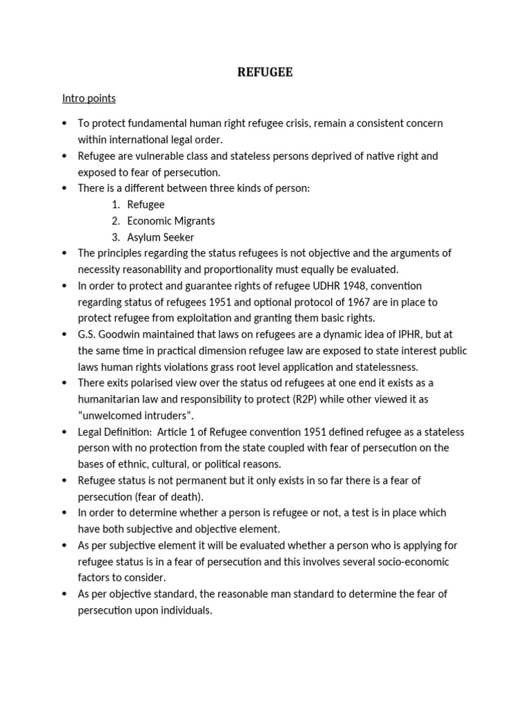 Refugee Points | PDF | Refugee | Asylum Seeker
