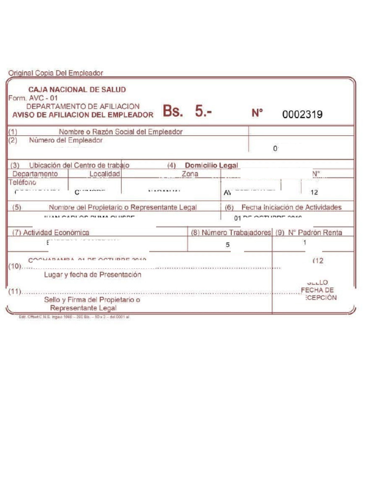 Caja Nacional AVC-01 | PDF