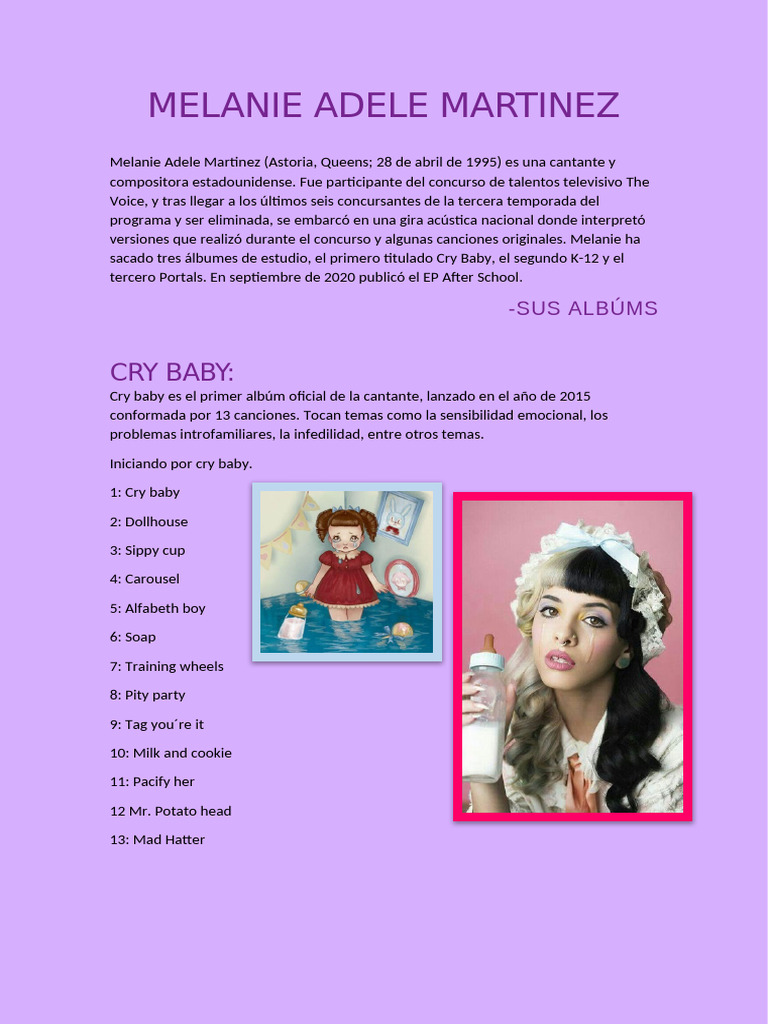 MELANIE ADELE MARTINEZ | PDF | Música pop | Grabación de sonido