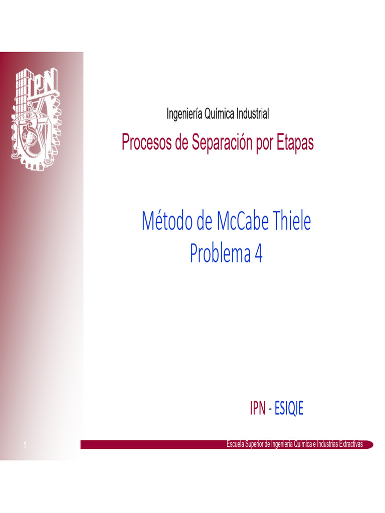 McCabe Thiele | PDF | Destilación | Procesos de separación