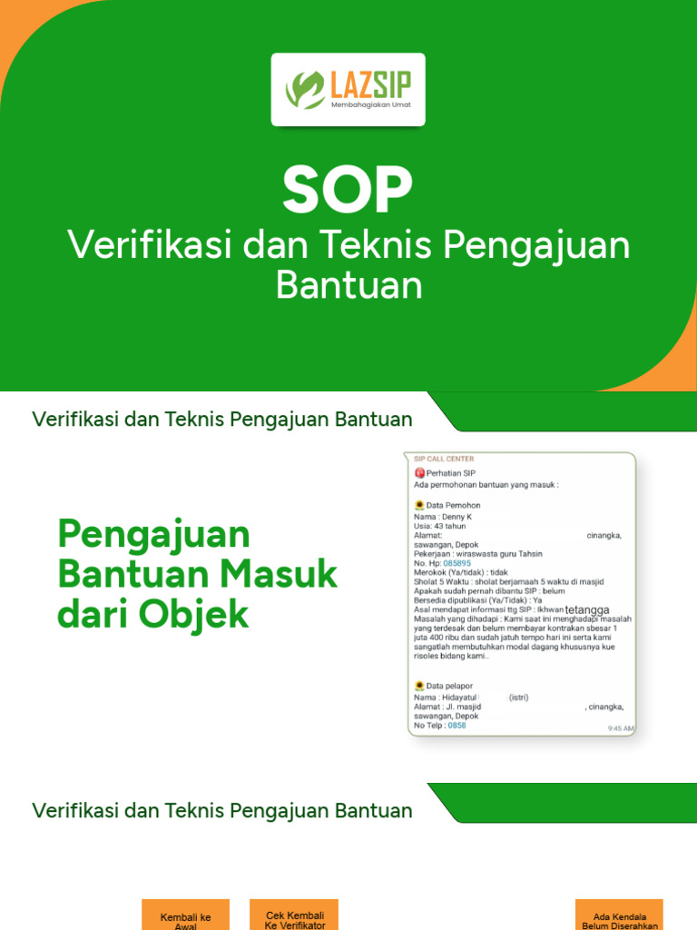SOP Verifikasi dan Pengajuan Bantuan | PDF
