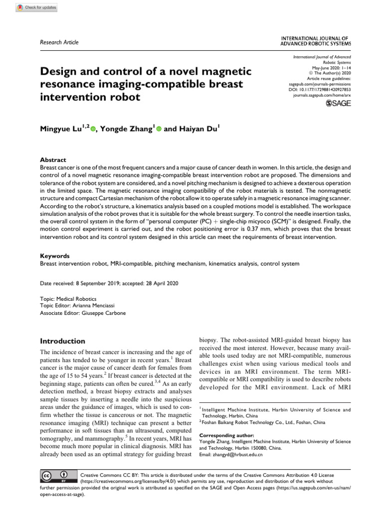 Design and Control of A Novel Magnetic Resonance I | PDF | Magnetic ...