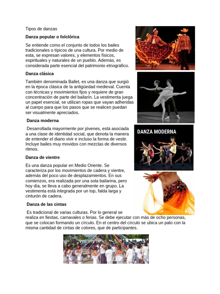 Tipos de Danza 2 | PDF | Bailes | Ballet