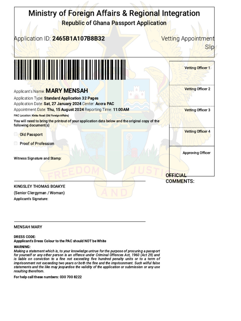 Appointment Slip - Online Passport Application | PDF | Nationality ...