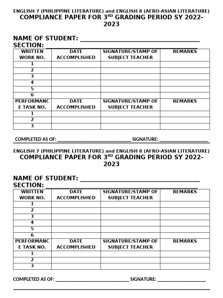 3RD Grading Revised | PDF