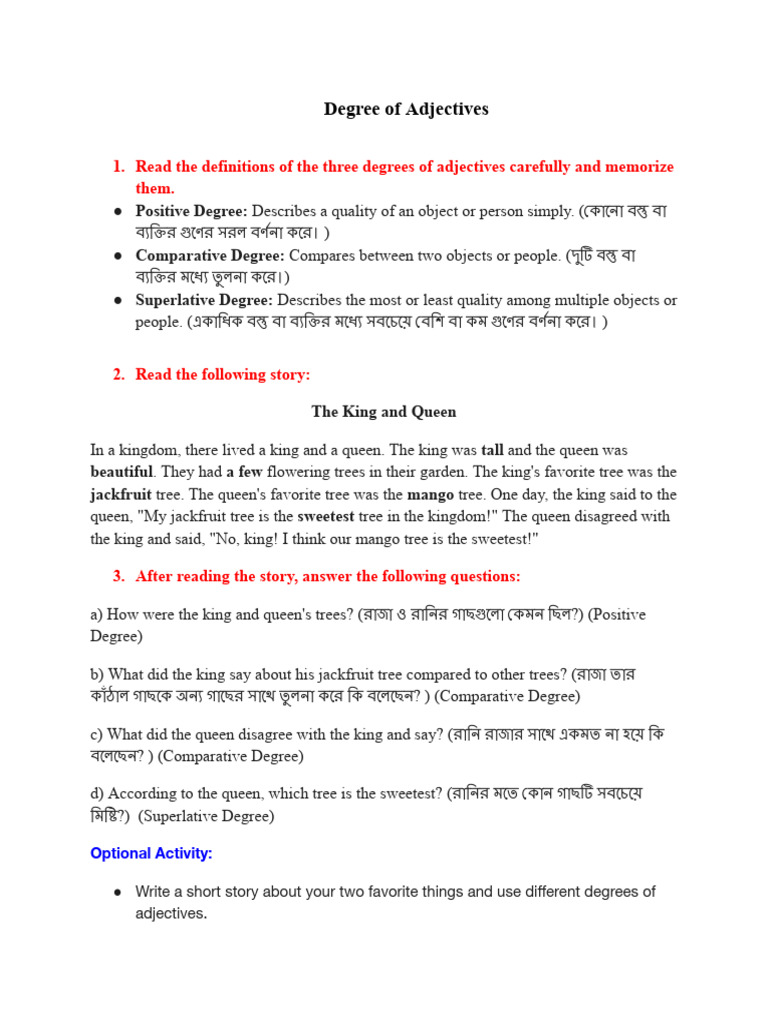 Degree of Adjectives (23!4!24) | PDF | Religion & Spirituality