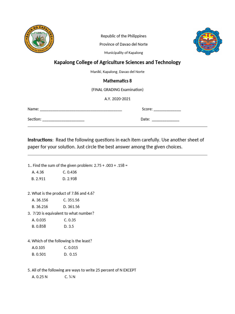 final output questions only | PDF | Mathematical Objects | Mathematics