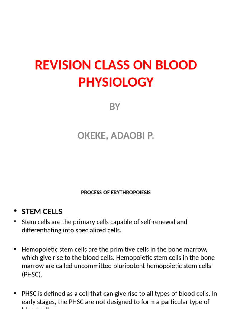 Revision Class On Blood Physiology - 073145 | PDF | Coagulation ...