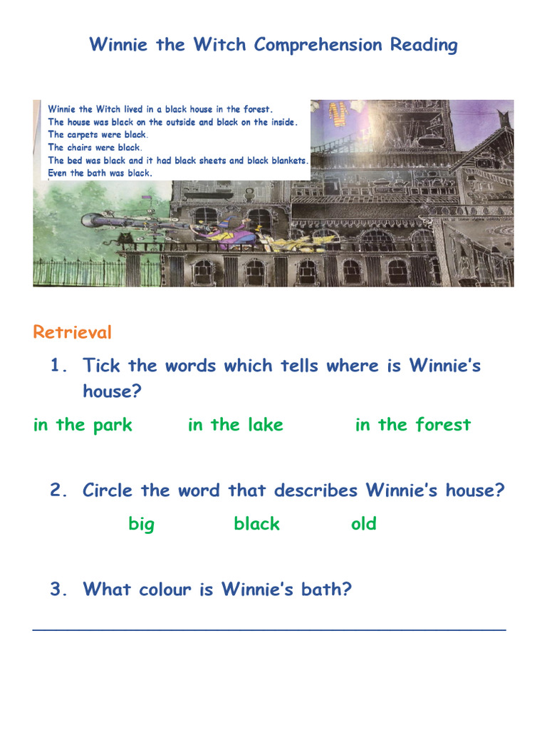 Winnie The Witch Comprehension Reading | PDF | Art
