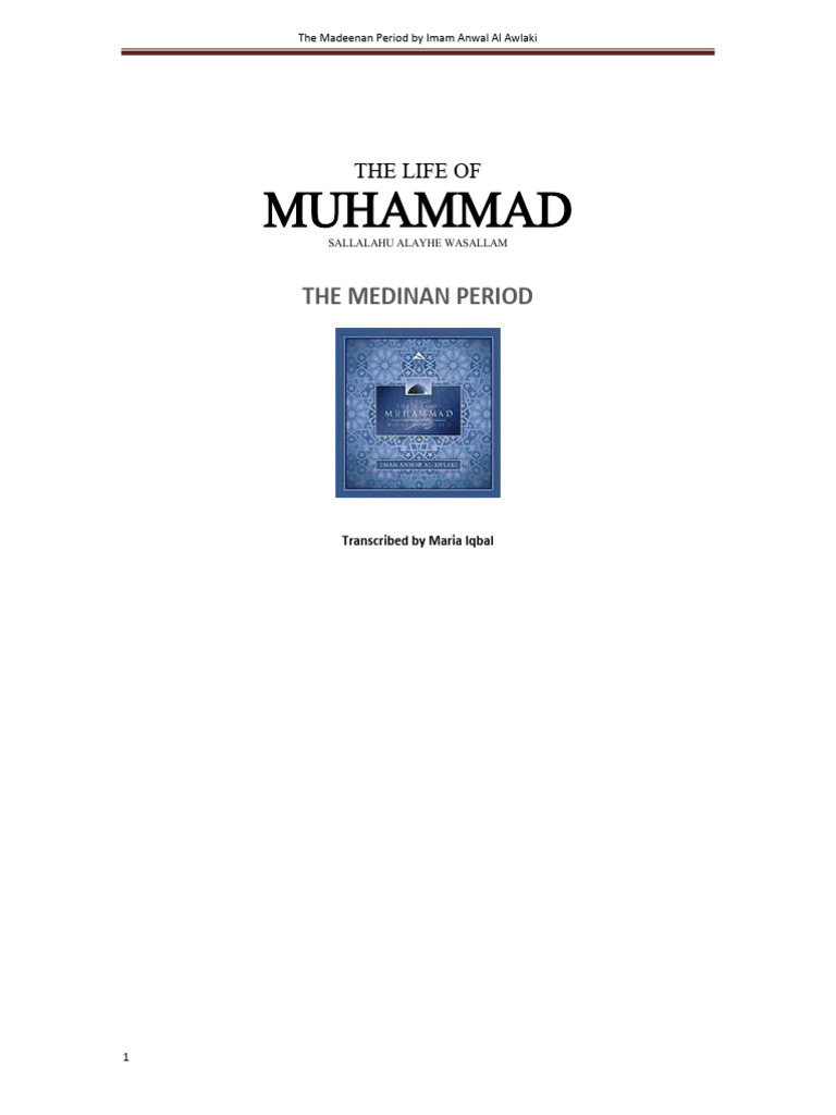 The Life of Prophet Muhammad S - Madinah Period | PDF | Muhammad | Medina
