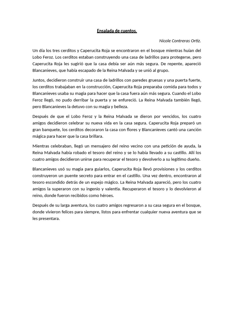 Ensalada de Cuentos - Nicole Contreras | PDF