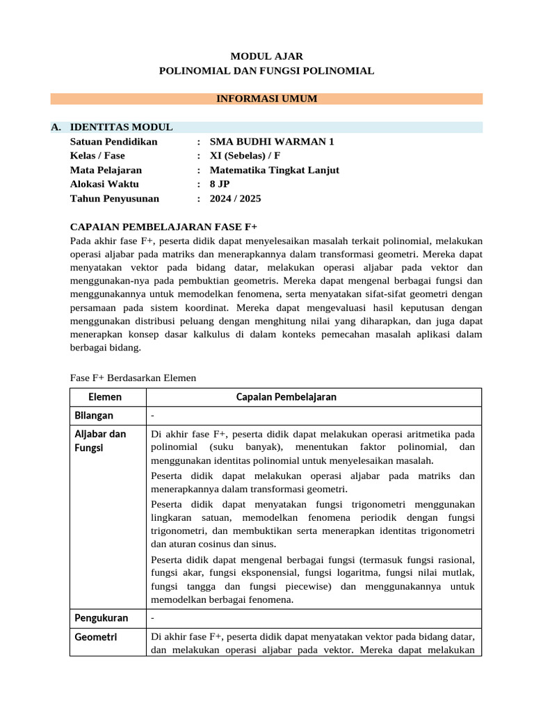 MTK TL 11 - Bab 2 Sub Bab 1 | PDF