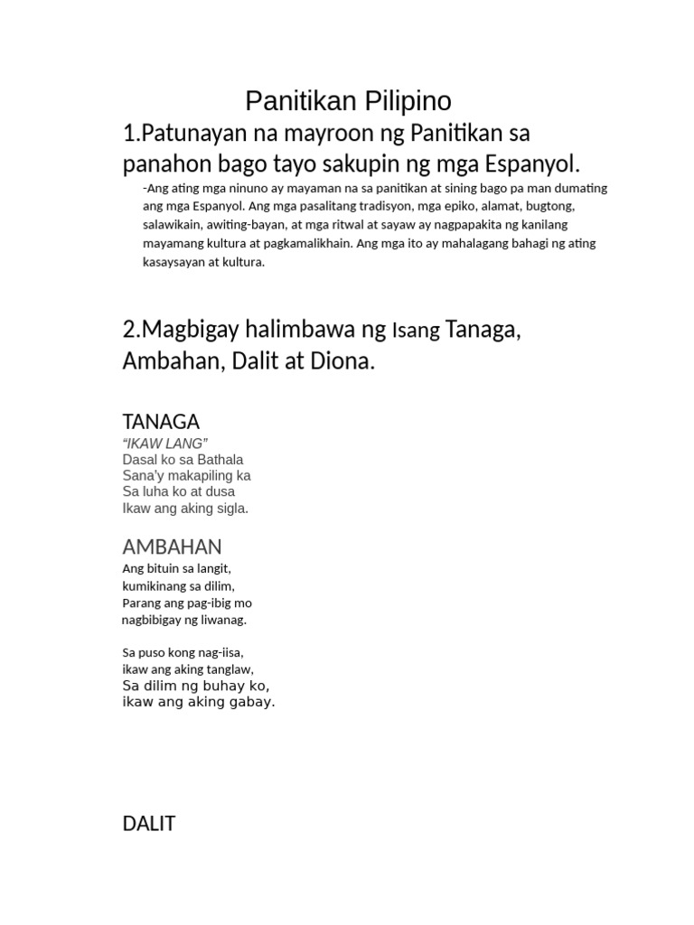 Panitikan Pilipino | PDF