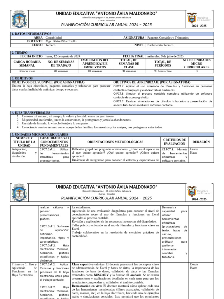 Pca PCT 3ro | PDF | Contabilidad | Software