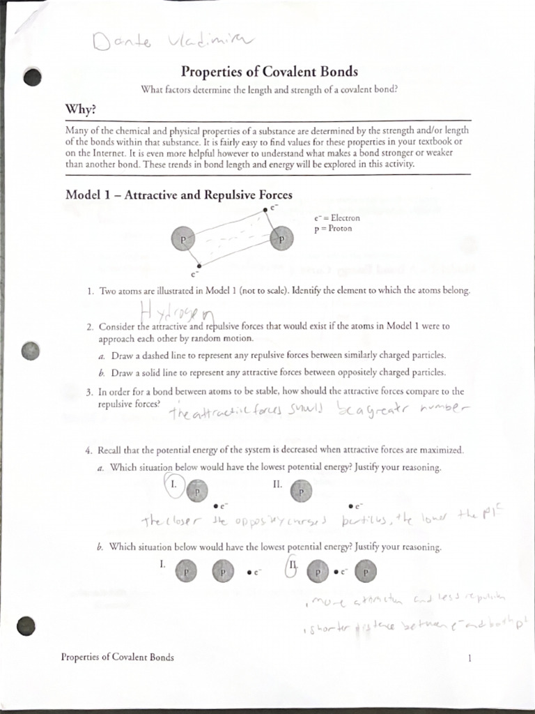 Properties of Covalent Bonds | PDF