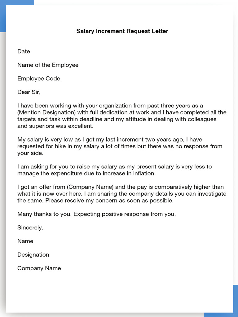 Request For Salary Increment | PDF