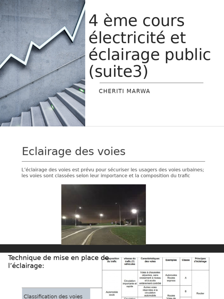 4 Ème Cours Électricité Et Éclairage Public P3 | PDF | Lumière | Éclairage