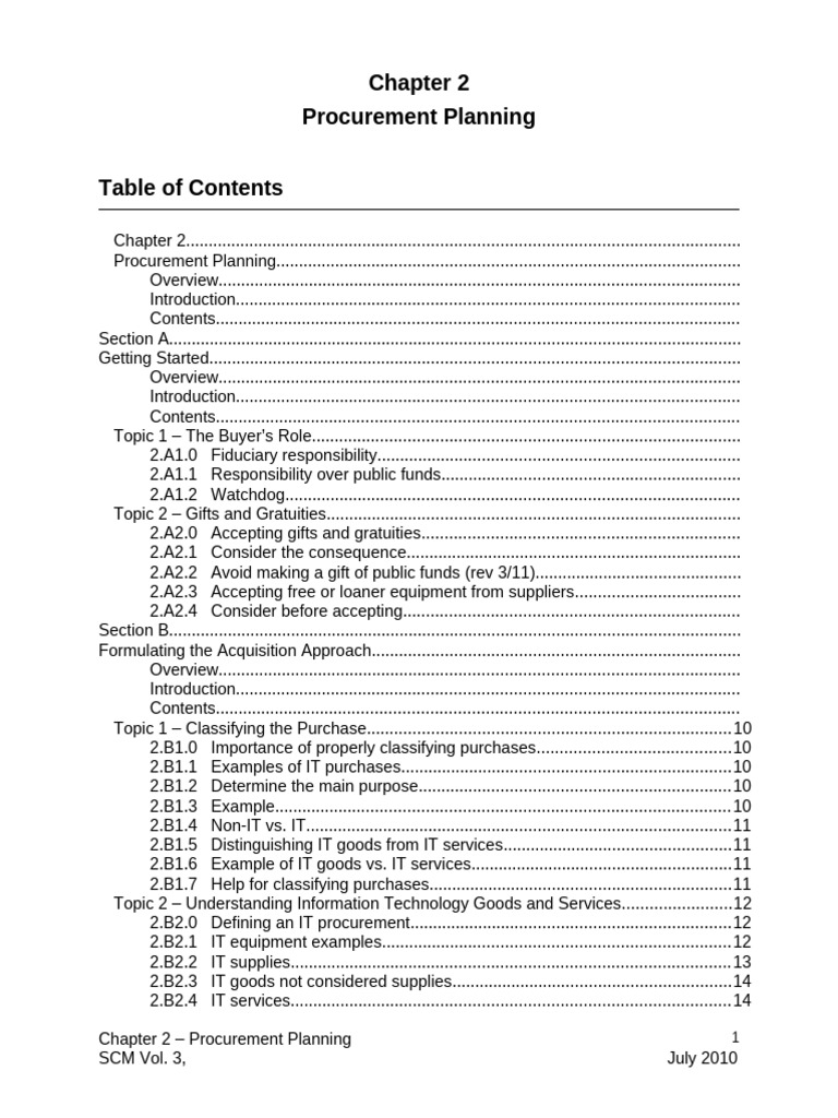 Procurement Planning | PDF | Procurement | Request For Proposal