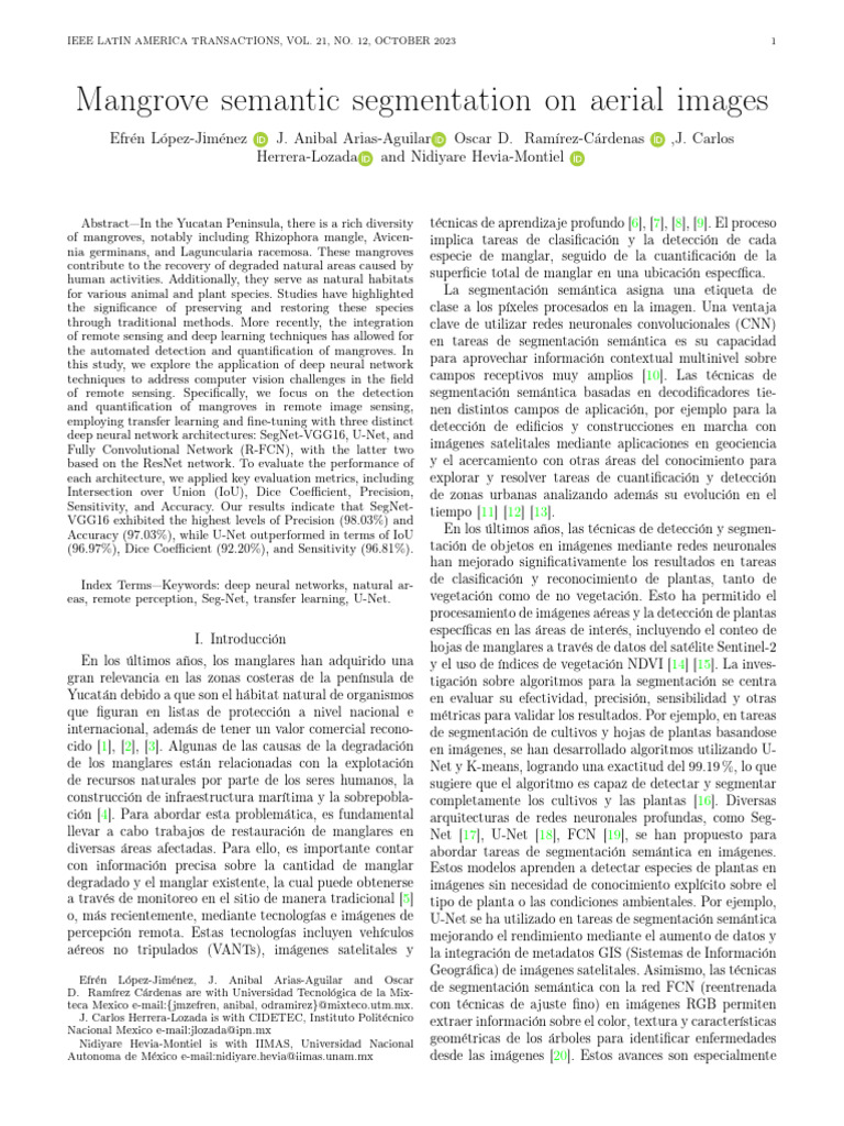 Mangrove Semantic Segmentation On Aerial Images | PDF | Segmentación de ...