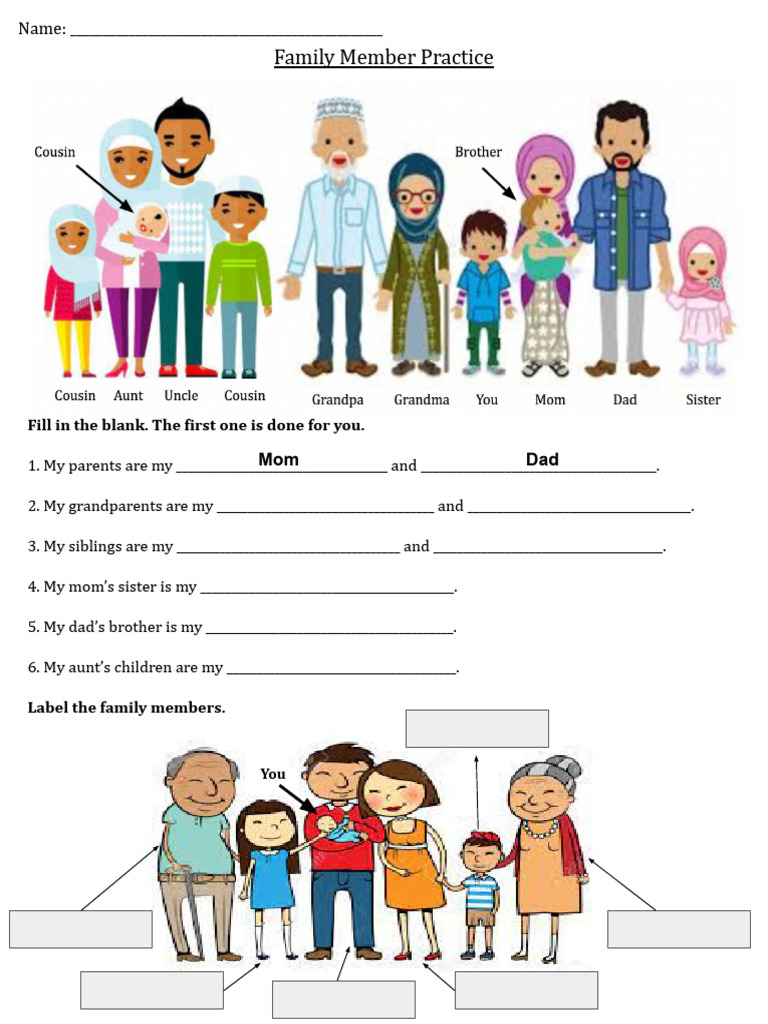 Family Member Identification Practice | PDF | Wellness