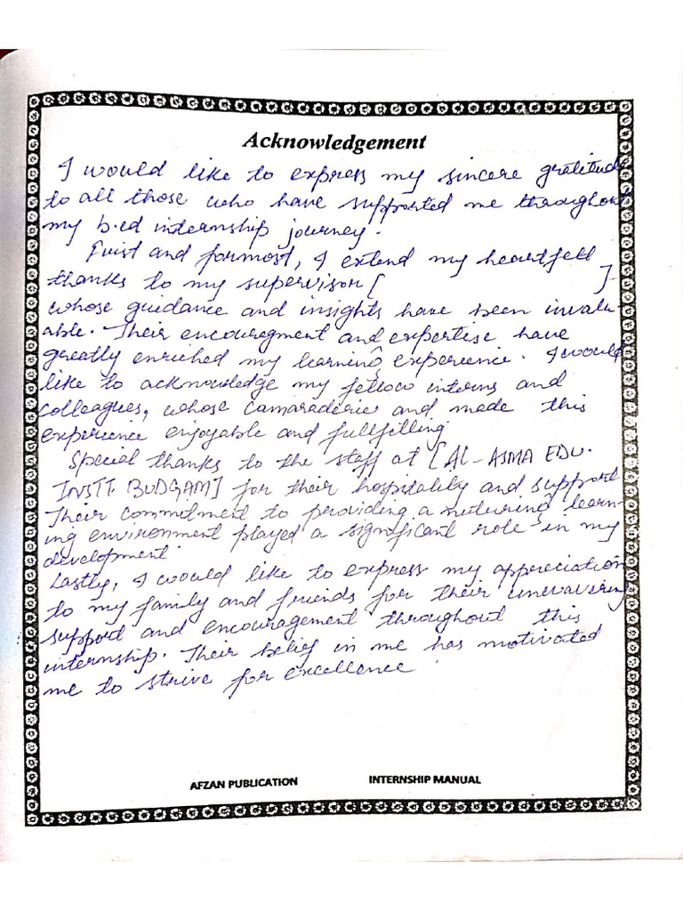 3rd 4th Sem B.ed Internship File | PDF