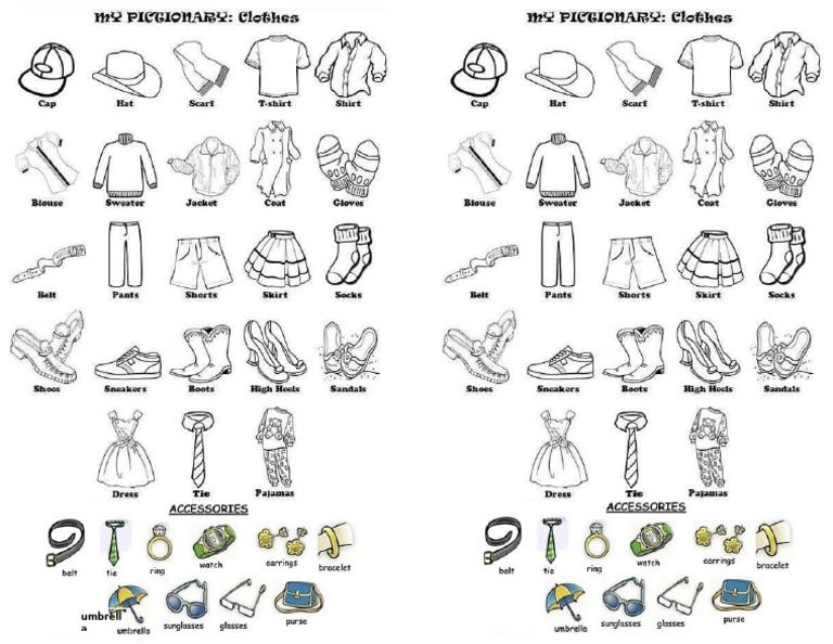 Clothes Pictionary | PDF