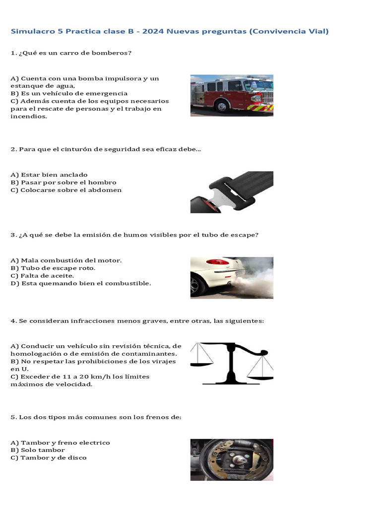 Simulacro 5 Practica Clase-B 2024 | PDF | Peatonal | Transporte