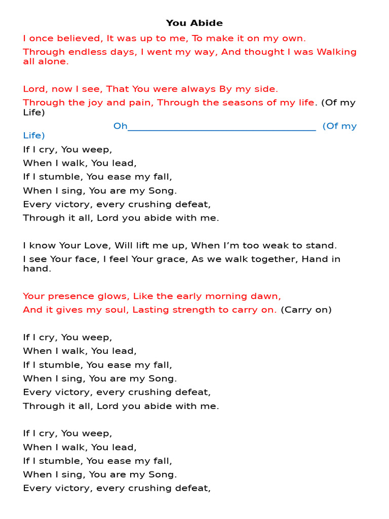 You Abide: A Worship Reflection | PDF