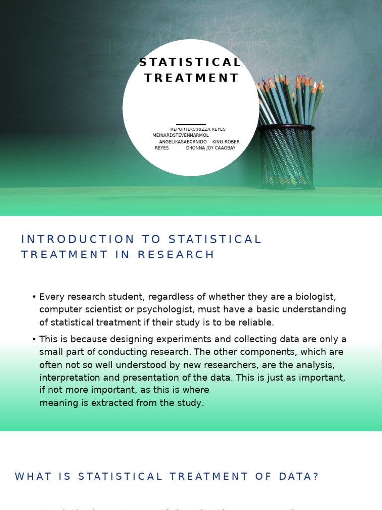 Statistical Treatment | PDF | Probability Distribution | Statistics