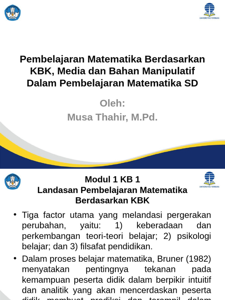 B. Materi Tuweb 1 - Pembelajaran Matematika Berbasis KBK | PDF