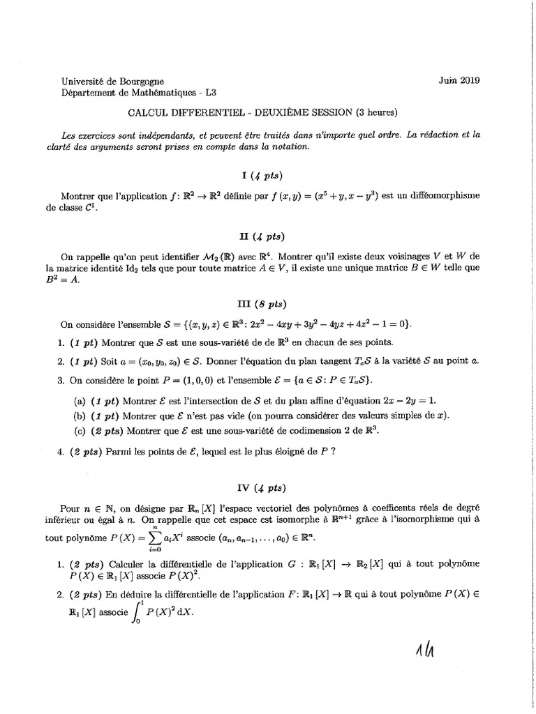 Calcul Différentiel 1 | PDF