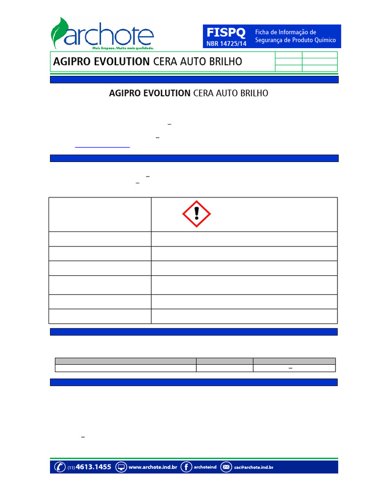 Agipro Evolution - Cera Auto Brilho | PDF | Embalagem e rotulagem | Desperdício