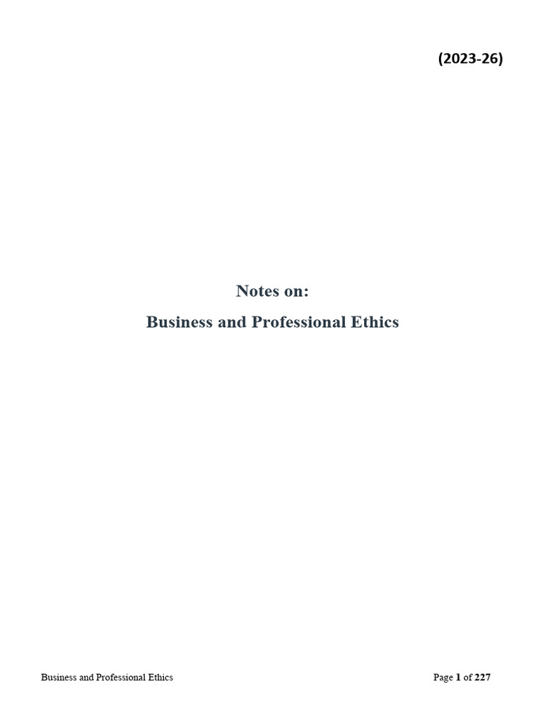 Business and Professional Ethics | PDF | Professional Ethics | Integrity