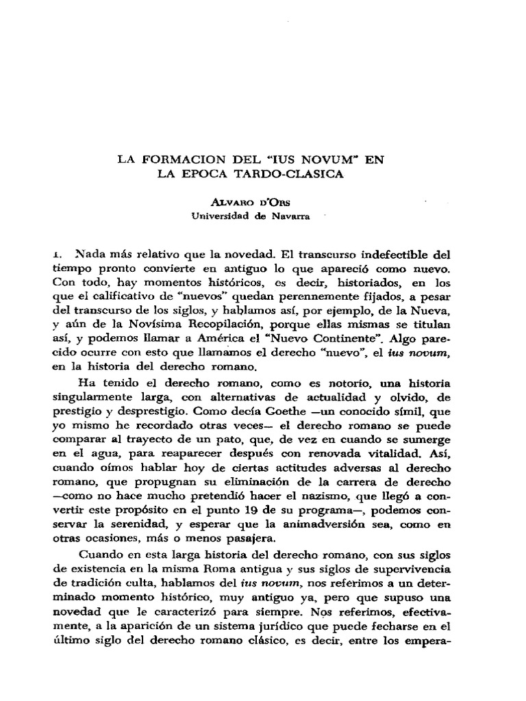 La Novedad del Ius Novum en Derecho Romano | PDF | Ley romana ...